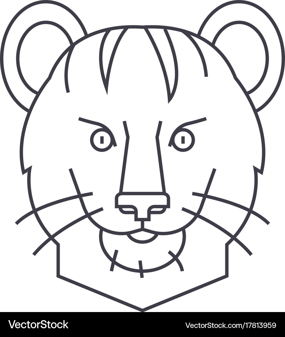 Tiger line icon sign Royalty Free Vector Image