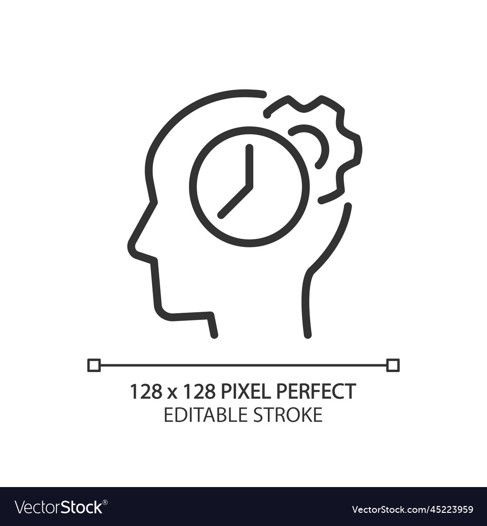 Time for thinking process pixel perfect linear Vector Image