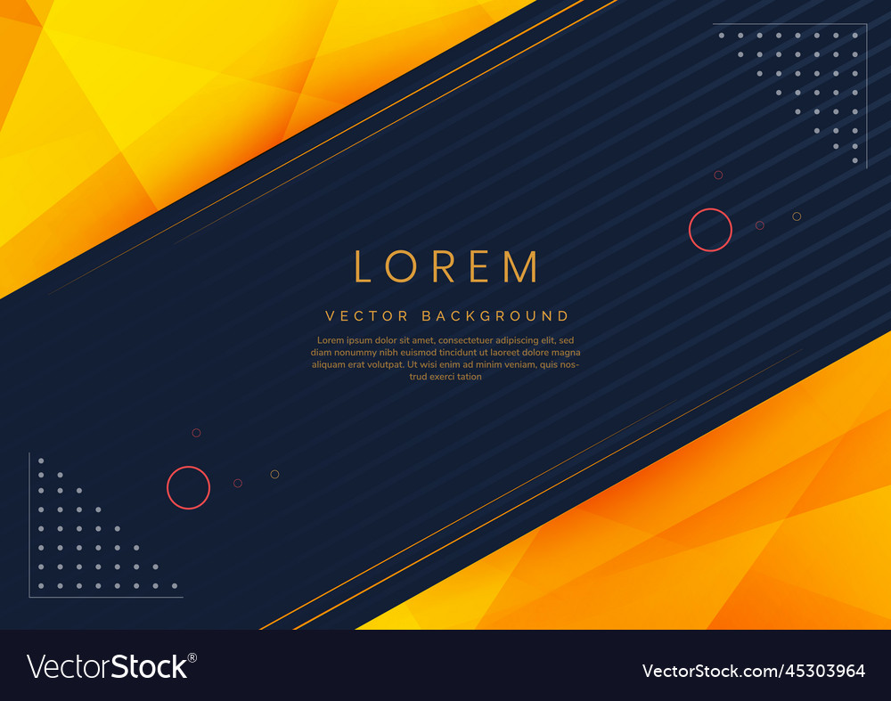 Abstract template yellow gradient triangles shape Vector Image