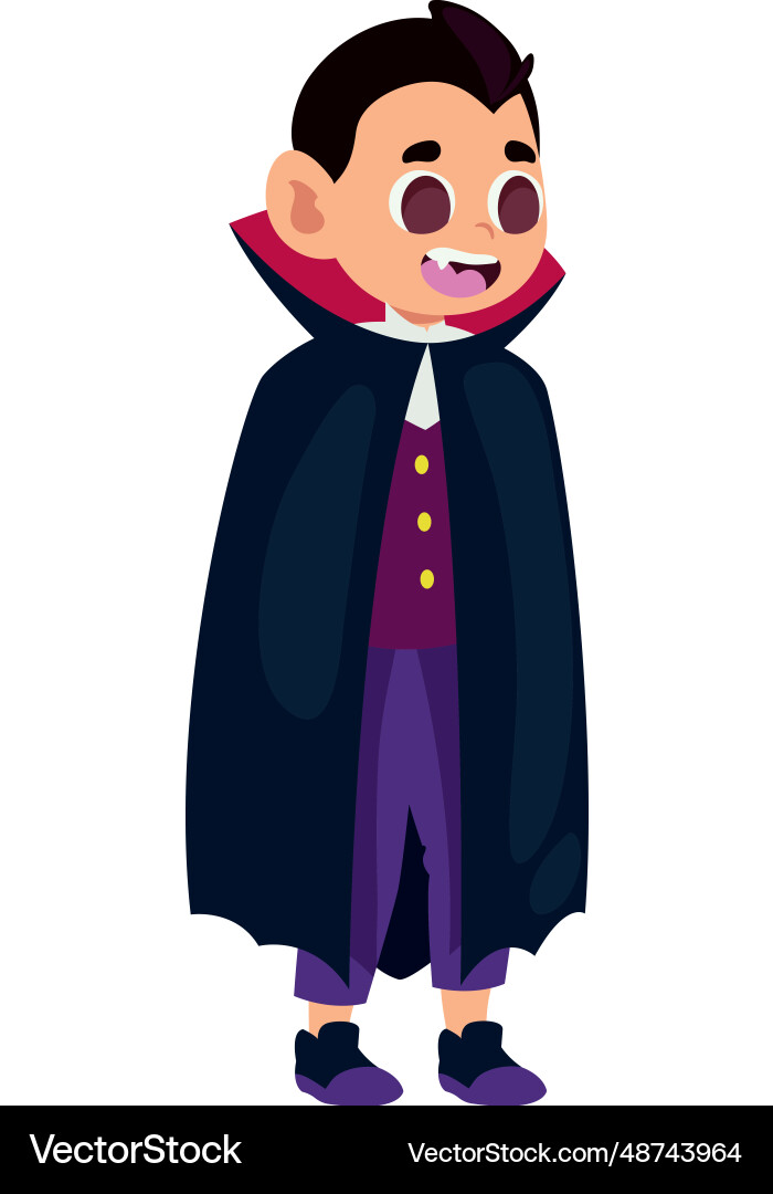 Halloween disguised dracula boy Royalty Free Vector Image