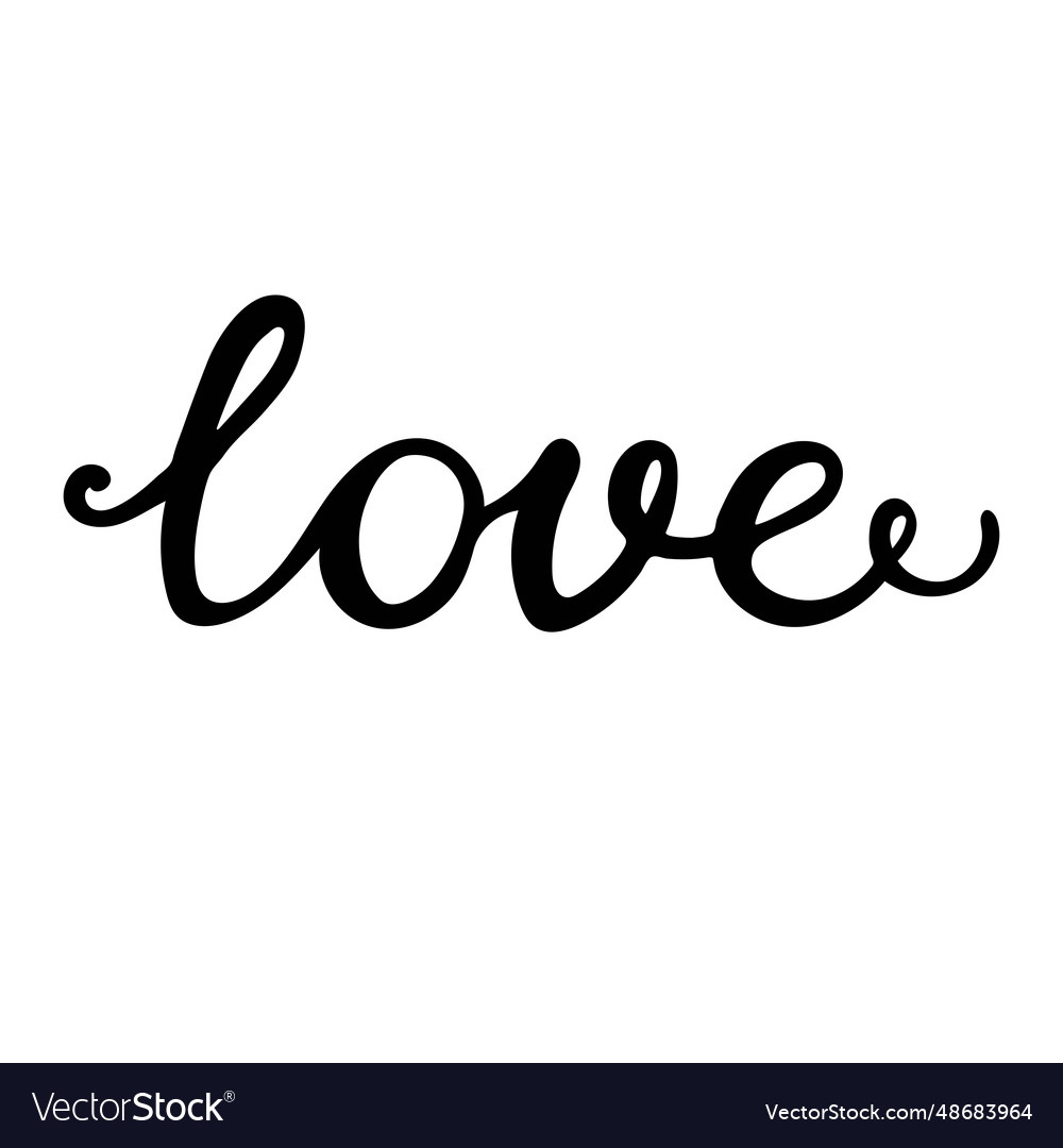 Love continuous line script cursive text love Vector Image