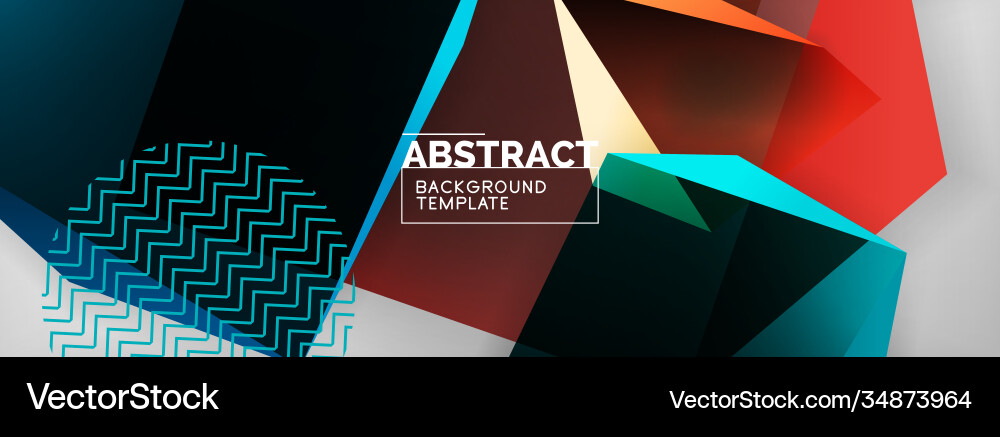Low poly 3d geometric shapes minimal abstract Vector Image