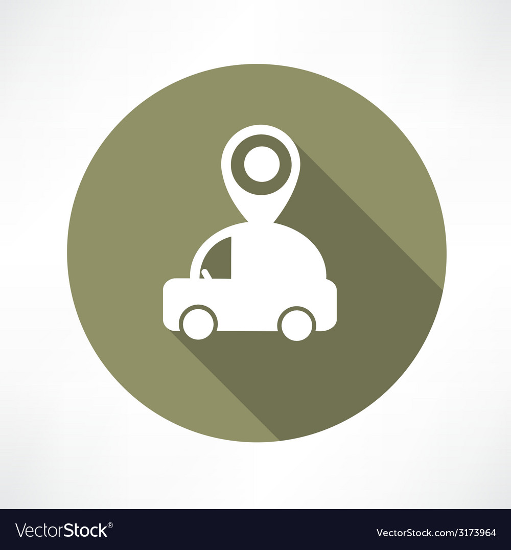 Map pointer with car icon Royalty Free Vector Image