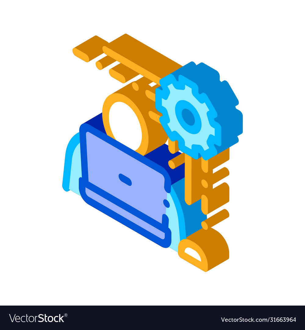 Programmer work isometric icon Royalty Free Vector Image