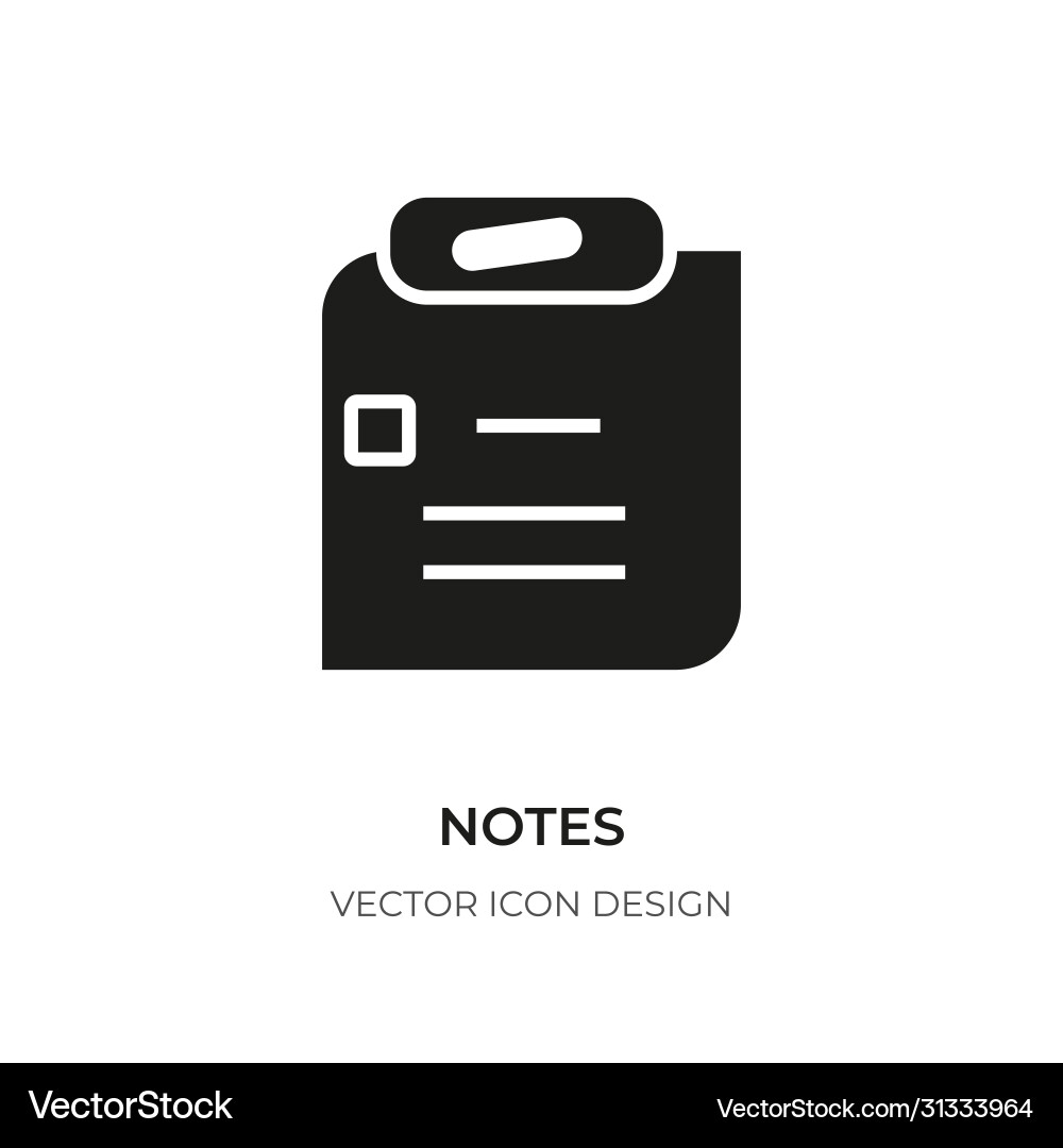 Sticky note glyph icon task to do list logo Vector Image