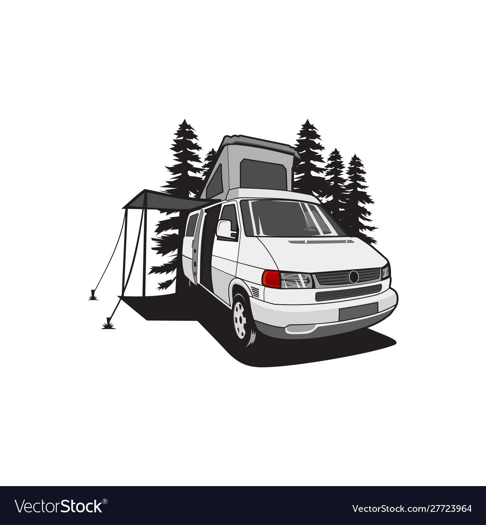 Van camper Royalty Free Vector Image - VectorStock