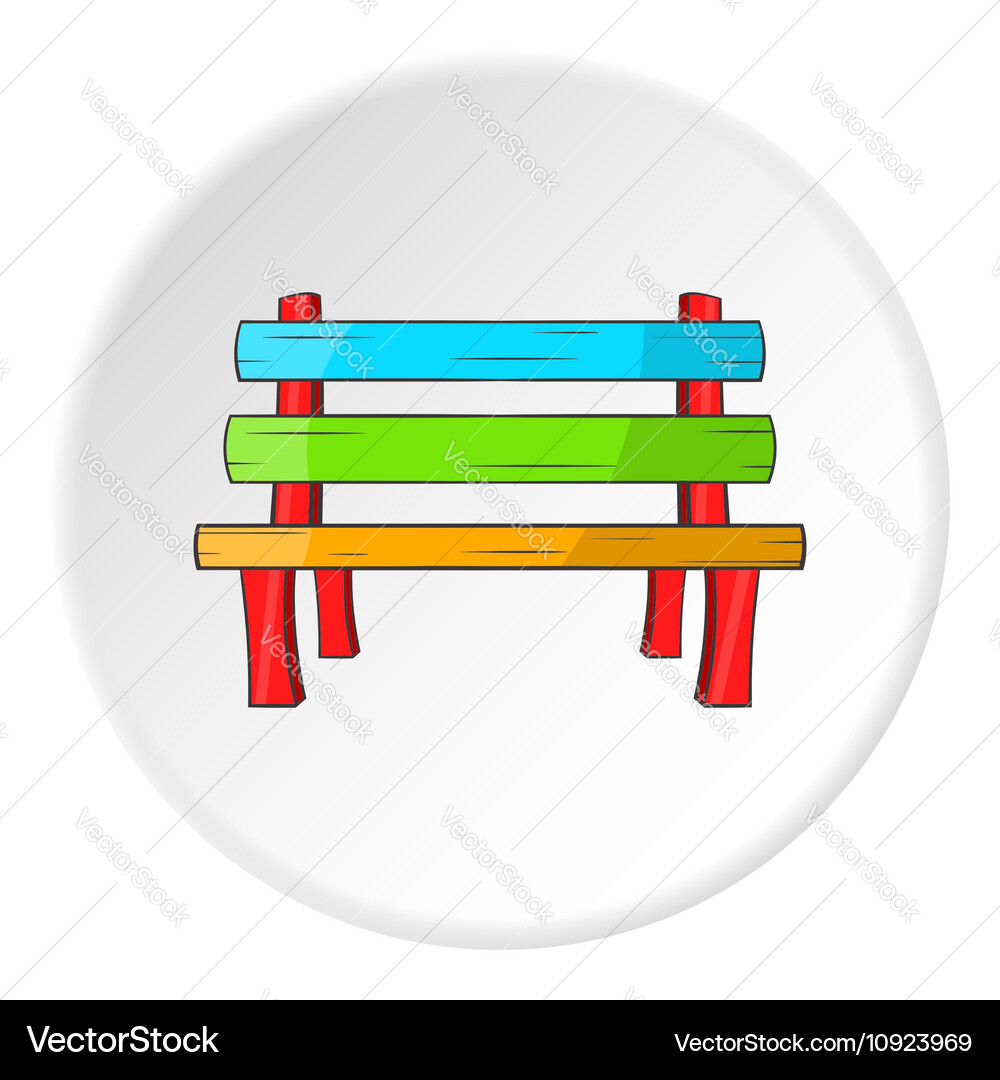 Bench icon cartoon style Royalty Free Vector Image