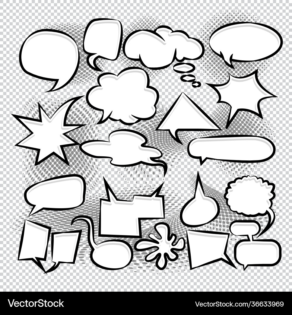 Comic bubble speech balloons speech cartoon Vector Image