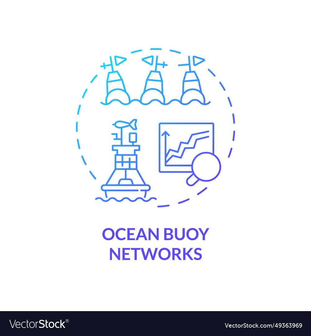 Gradient thin line icon ocean buoy networks Vector Image Gradient thin line icon ocean buoy networks Vector Image