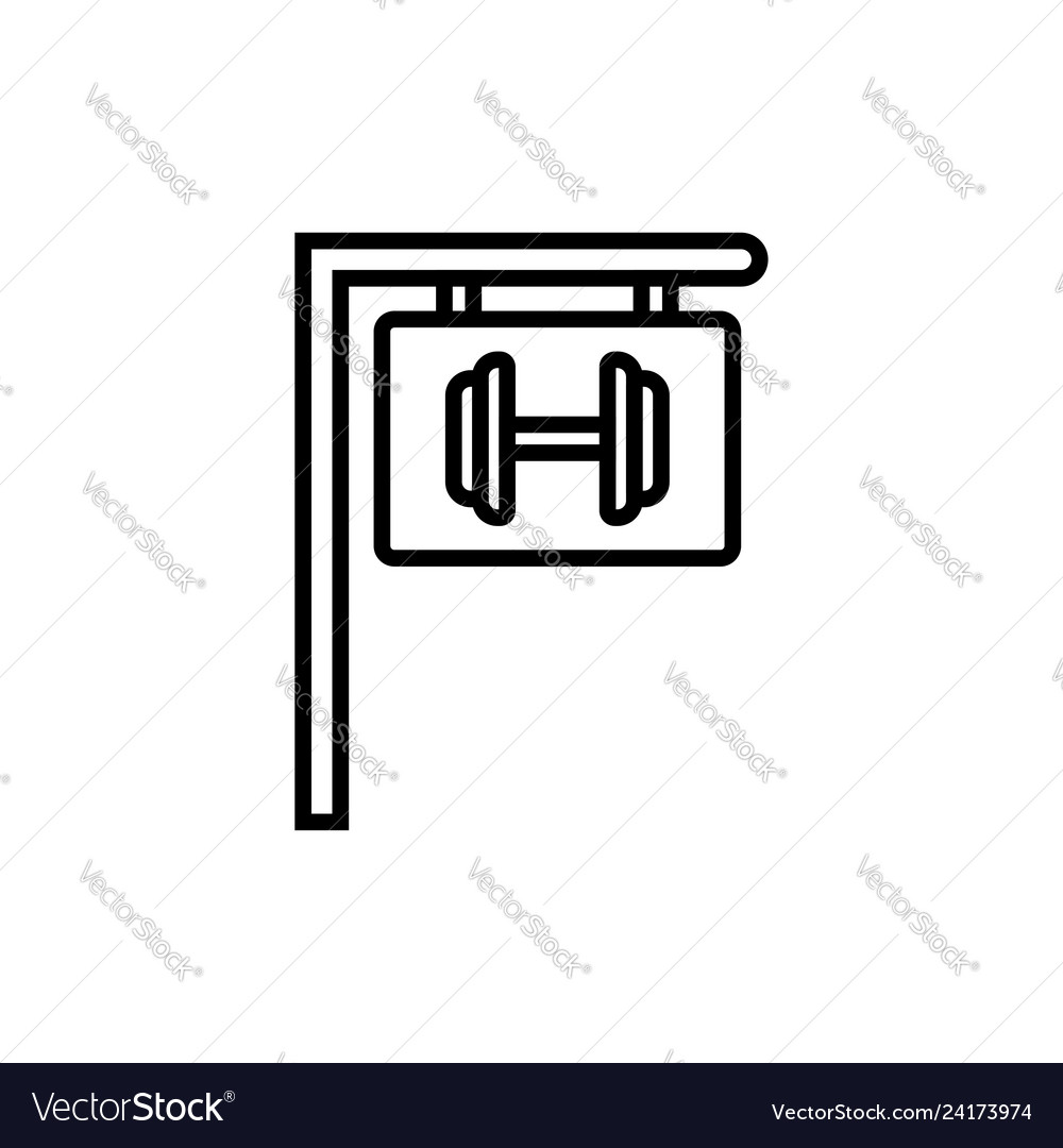 Gym fitness center sign icon hanging board Vector Image Gym fitness center sign icon hanging board Vector Image
