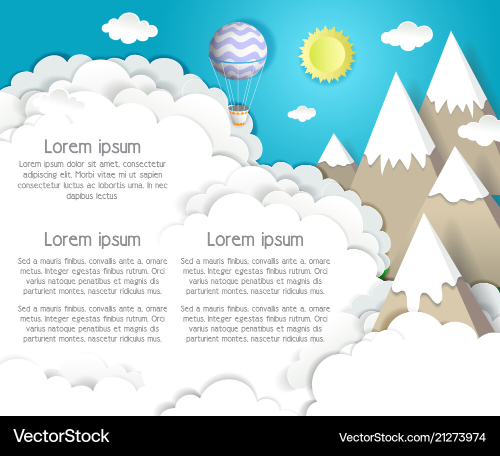Paper cut mountain background Royalty Free Vector Image