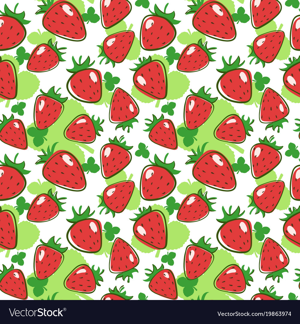 Seamless strawberry pattern Royalty Free Vector Image