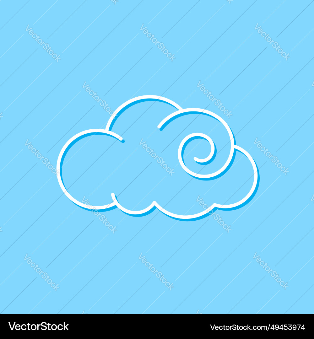 Swirl chinese clouds Royalty Free Vector Image