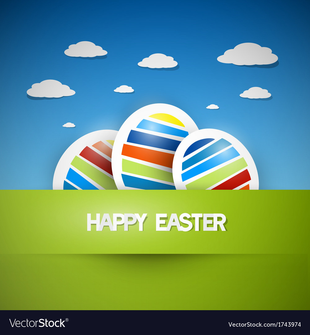 Three colorful easter eggs Royalty Free Vector Image Three colorful easter eggs Royalty Free Vector Image