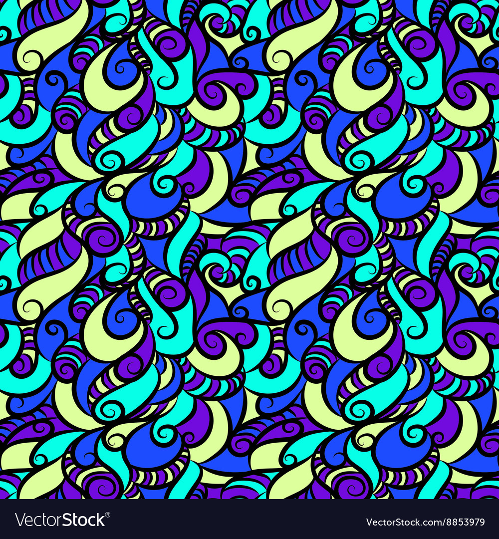 Curly seamless pattern Royalty Free Vector Image
