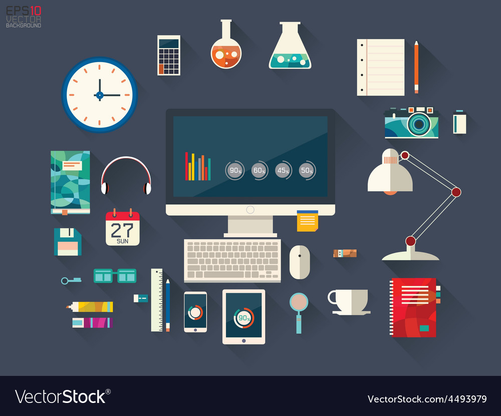 Designer desktop Royalty Free Vector Image - VectorStock