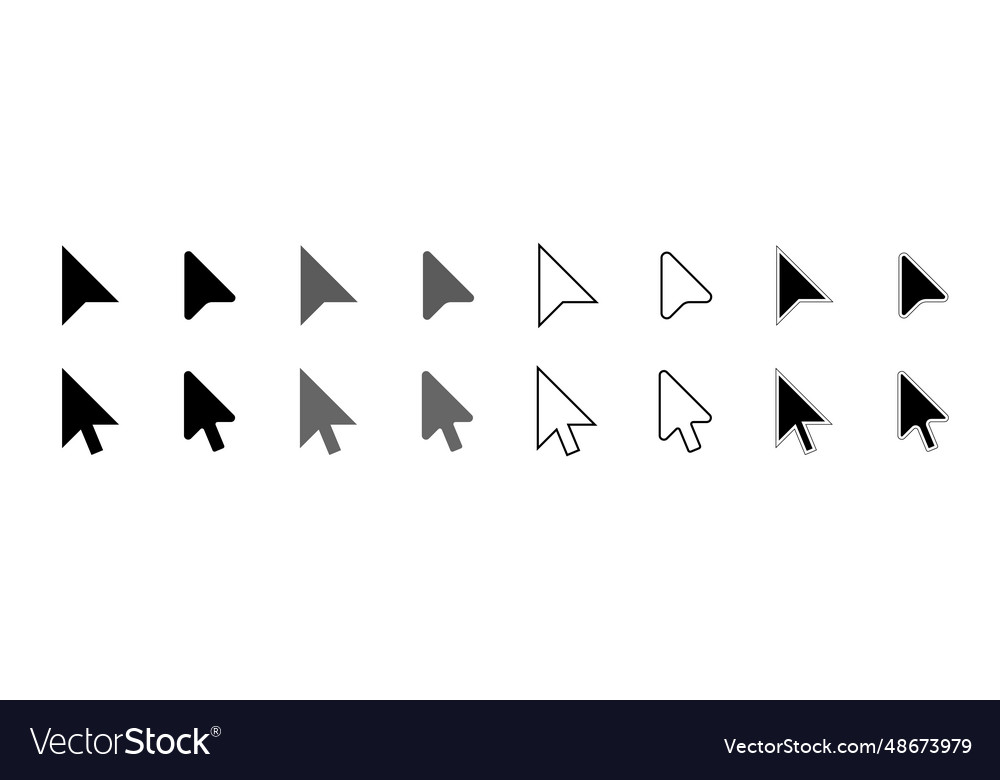 Mouse Pointer Set Computer Click Cursor Royalty Free Vector