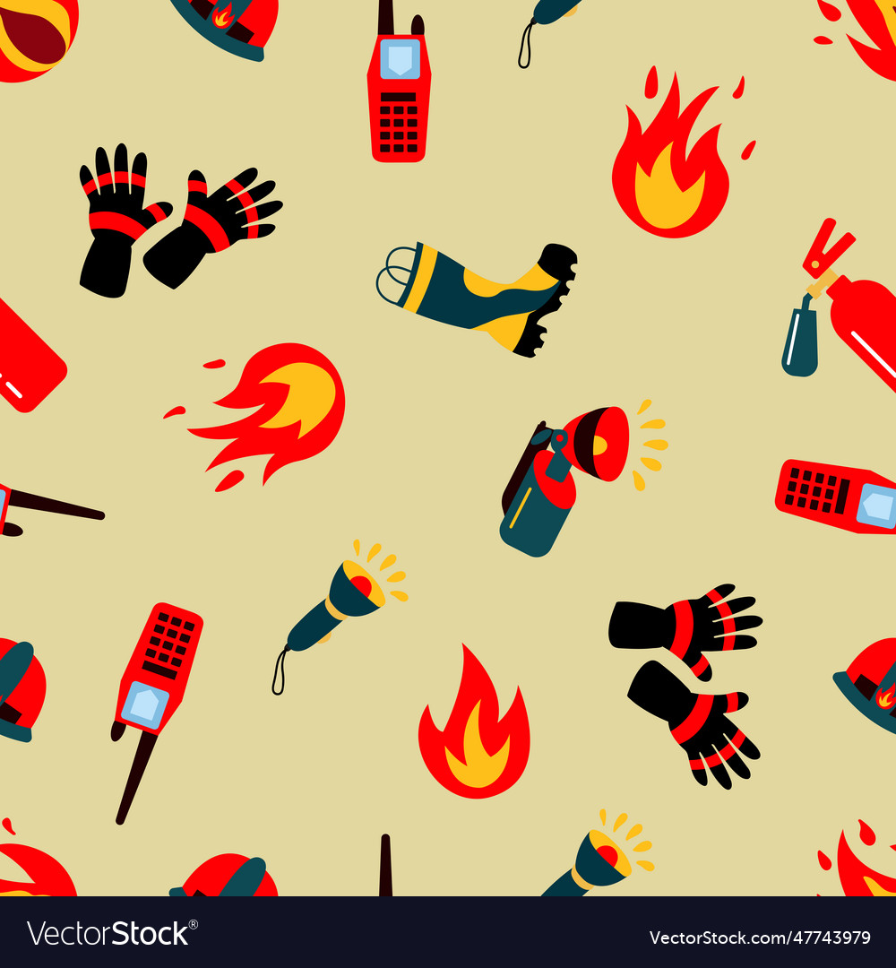Seamless pattern with fire elements Royalty Free Vector