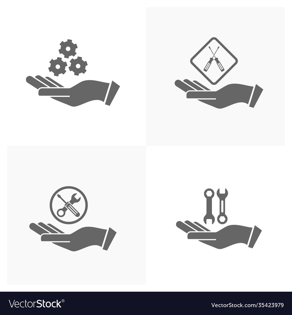 Set technical icon engineering simple icon Vector Image