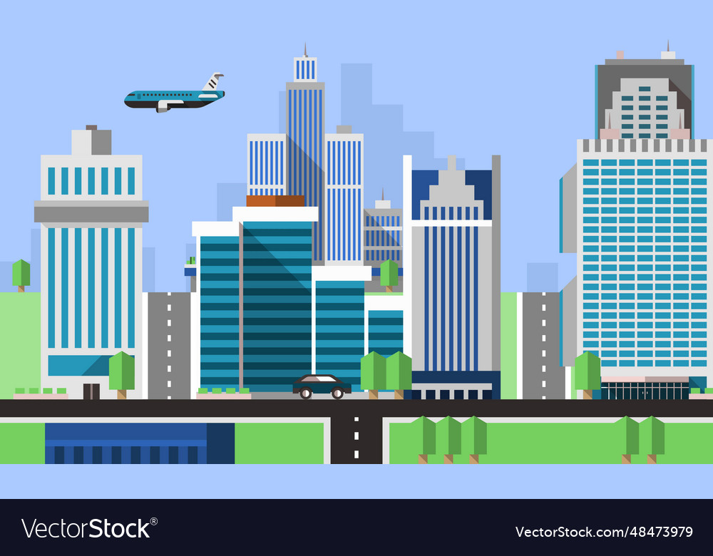 Skyscraper offices background Royalty Free Vector Image