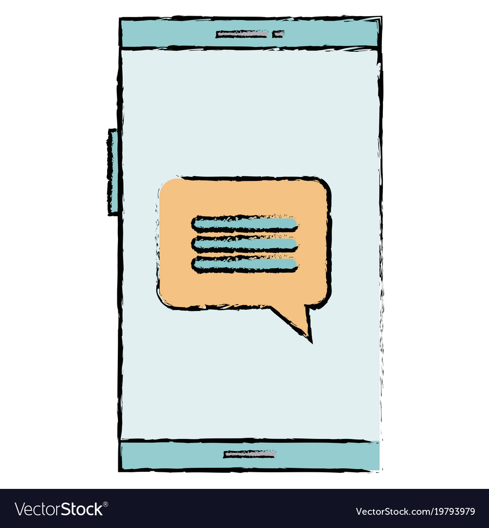 Smartphone device with speech bubbles Royalty Free Vector