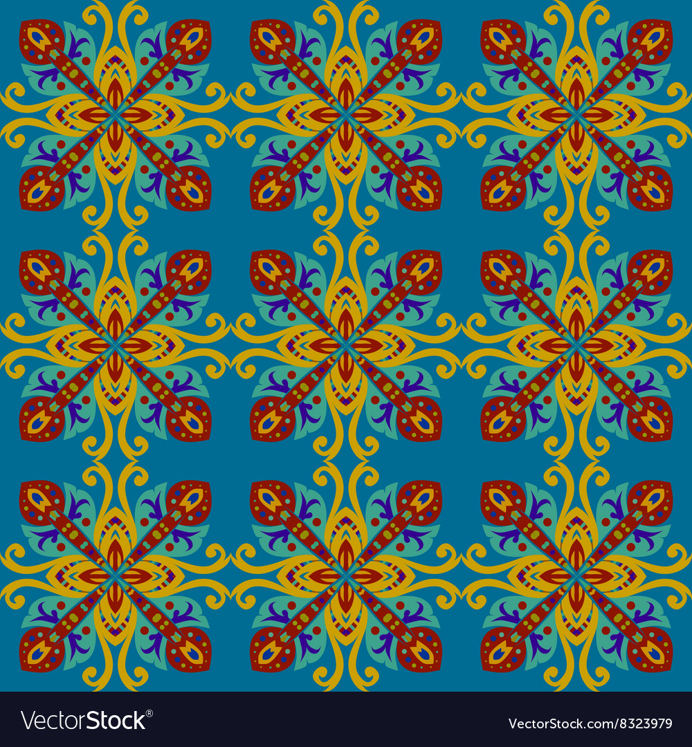 Square ethnic seamless pattern Royalty Free Vector Image