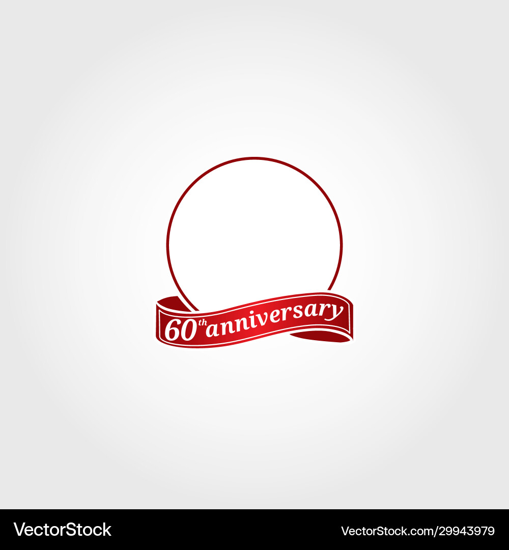 Template logo 60th anniversary with a circle Vector Image