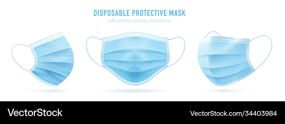 3d realistic disposable protective mask Royalty Free Vector