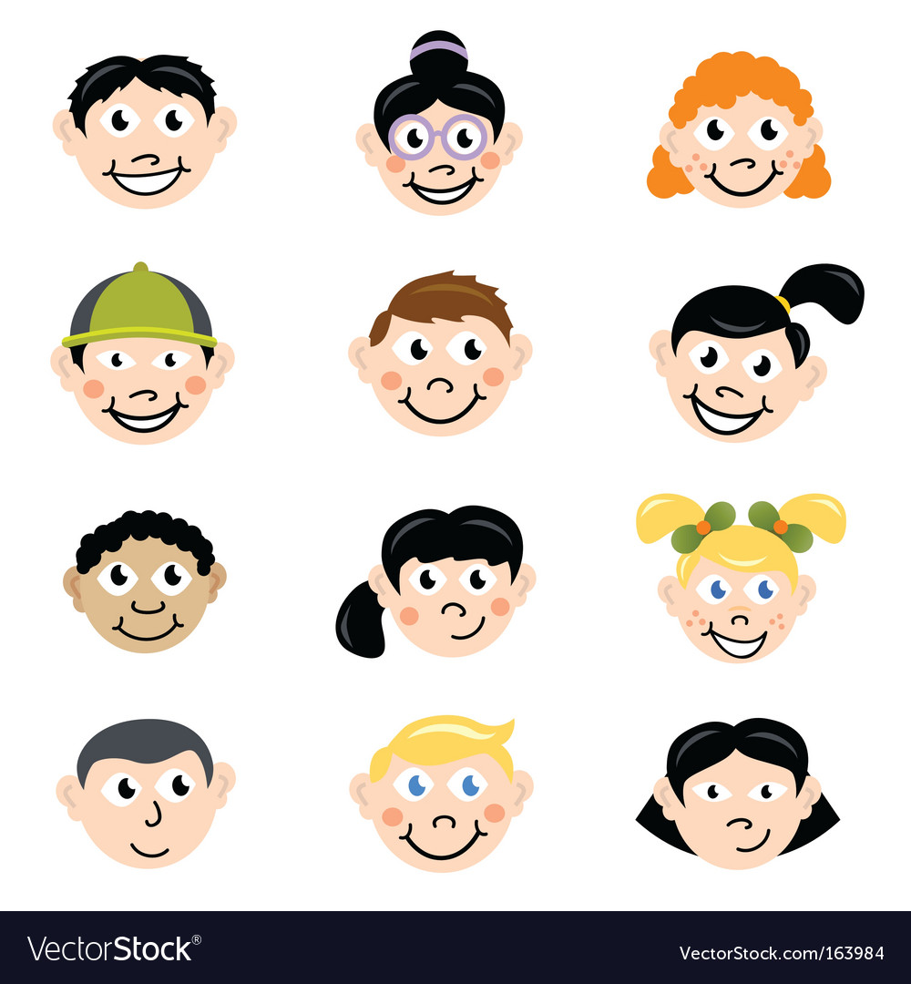 Children face Royalty Free Vector Image - VectorStock