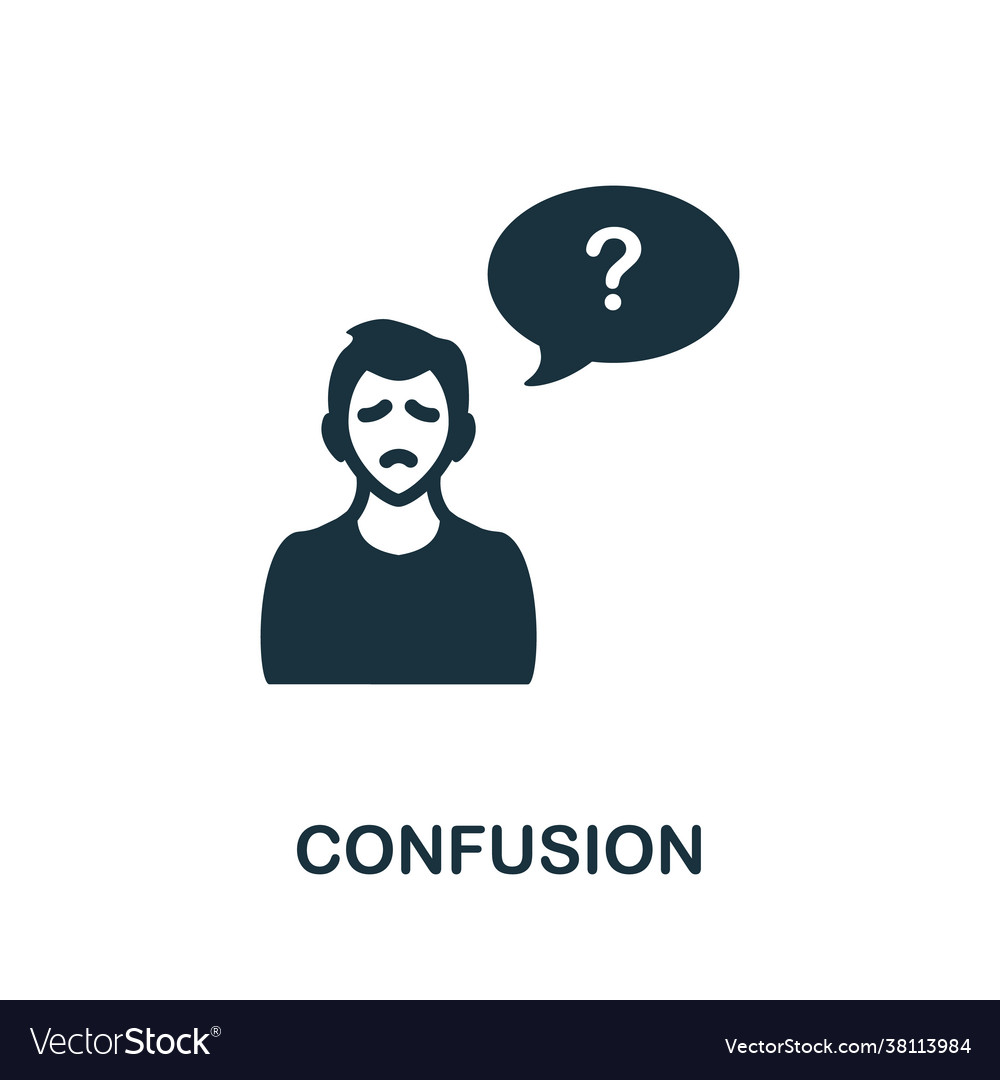 Confusion icon monochrome simple element from Vector Image Confusion icon monochrome simple element from Vector Image