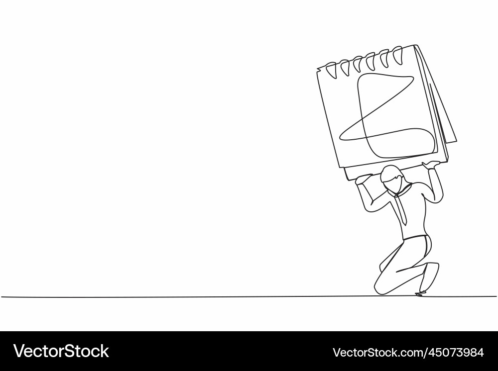 Continuous one line drawing exhausted businessman Vector Image
