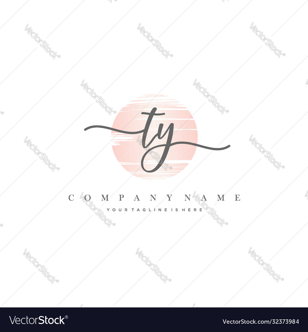Ty initial handwriting logo Royalty Free Vector Image