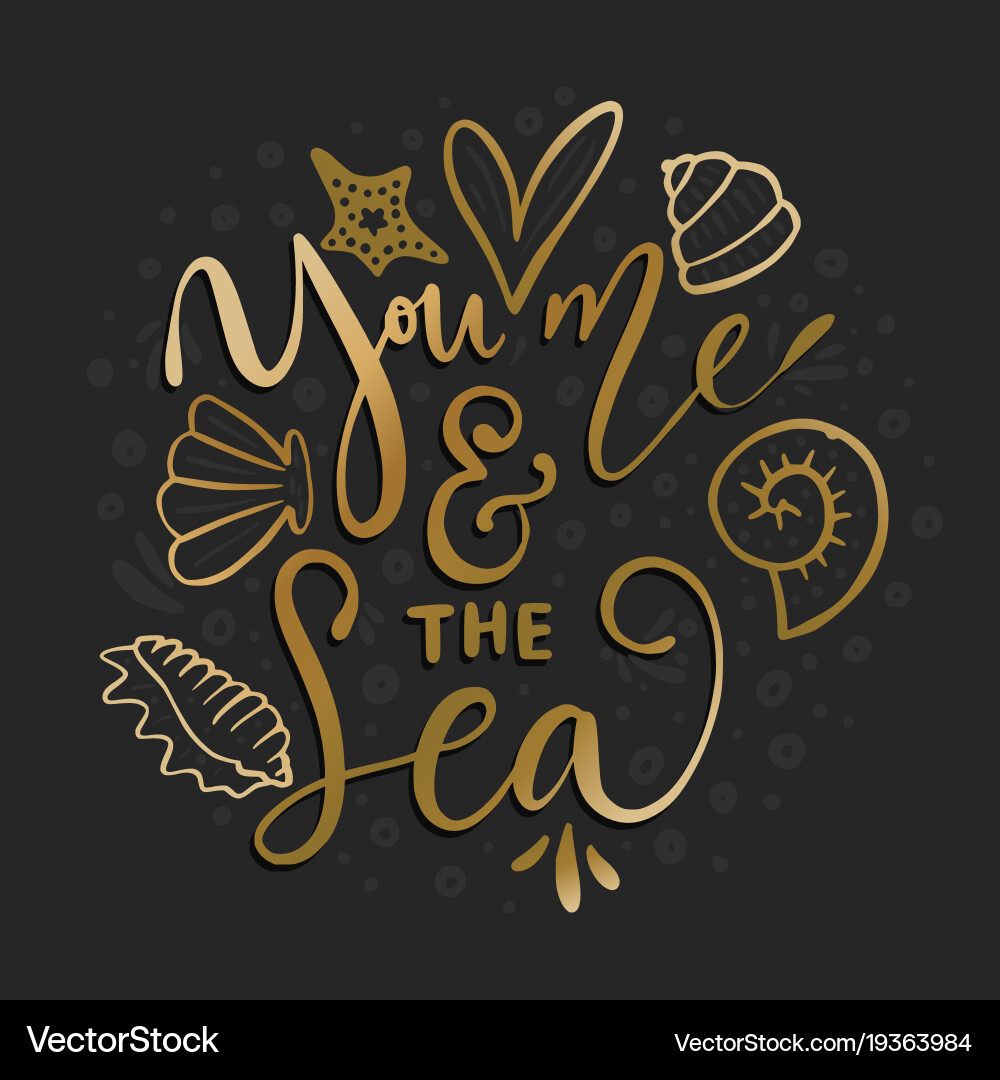 You me the sea card Royalty Free Vector Image - VectorStock