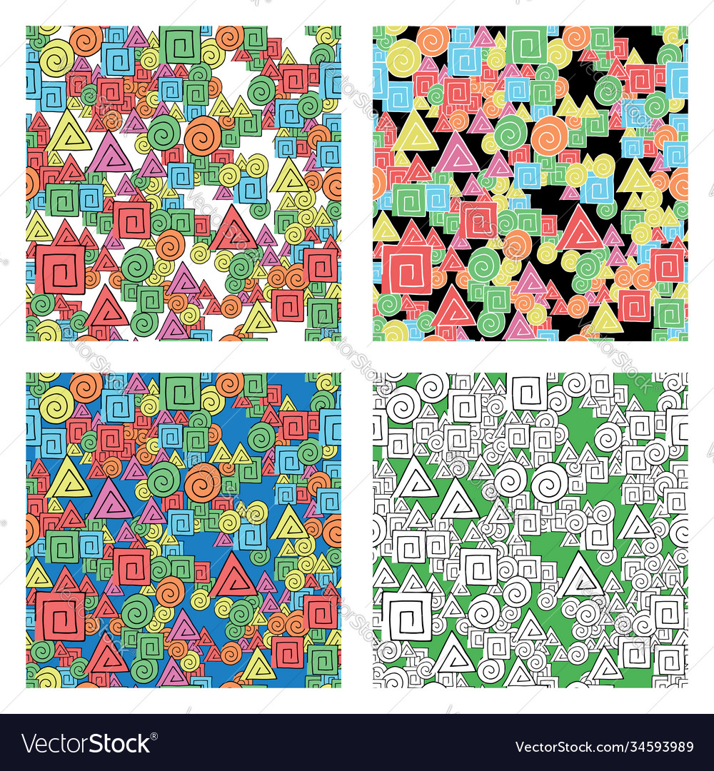 Abstract seamless pattern set texture background Vector Image