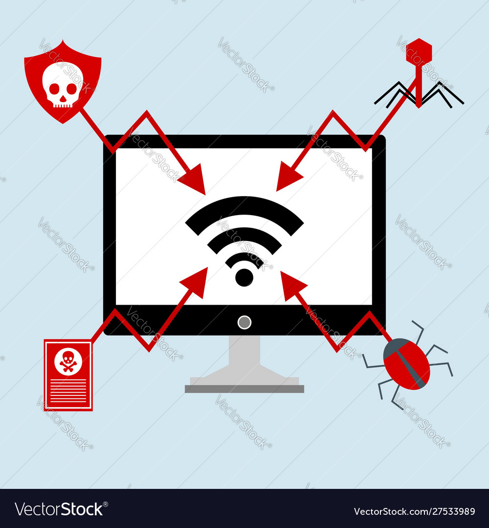 Hacker activity computeralert notification Vector Image