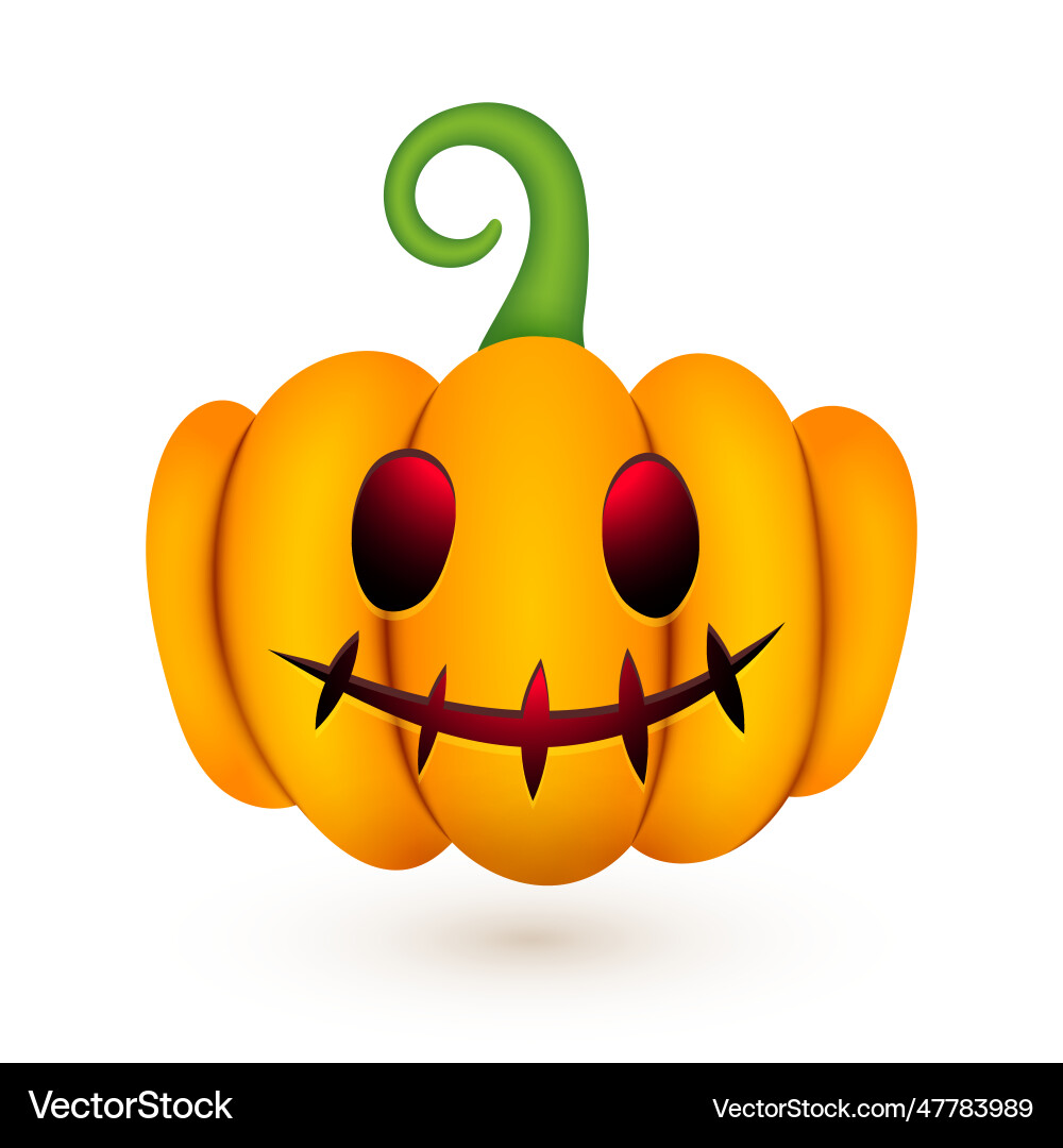 Halloween cute pumpkin realistic 3d pumpkin Vector Image