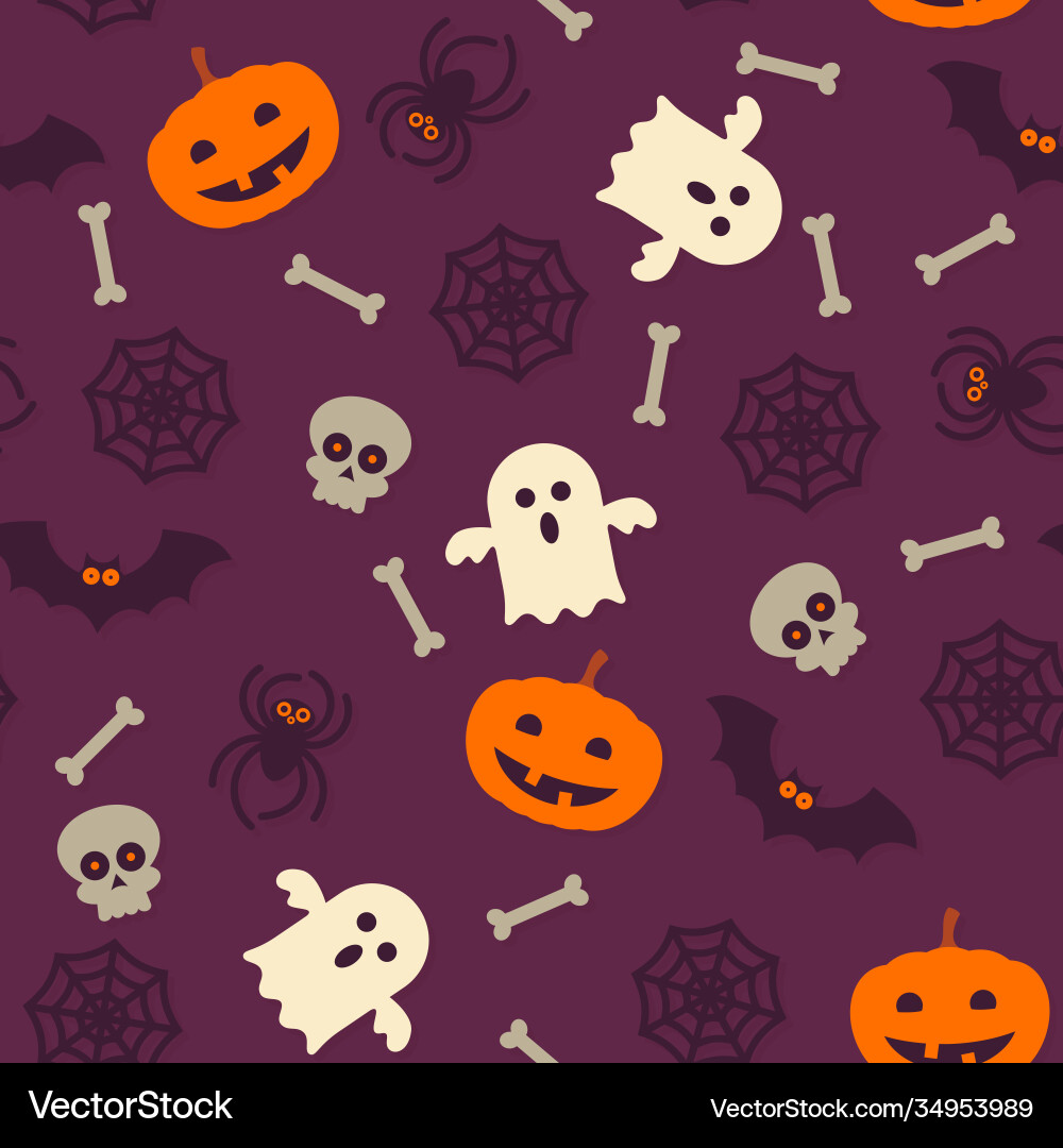 Halloween pattern seamless background Royalty Free Vector