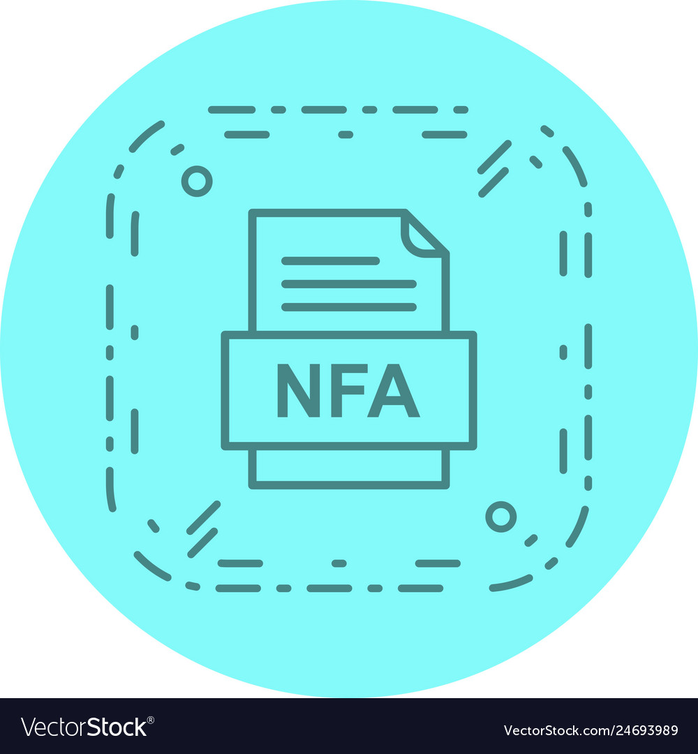 Nfa file document icon Royalty Free Vector Image