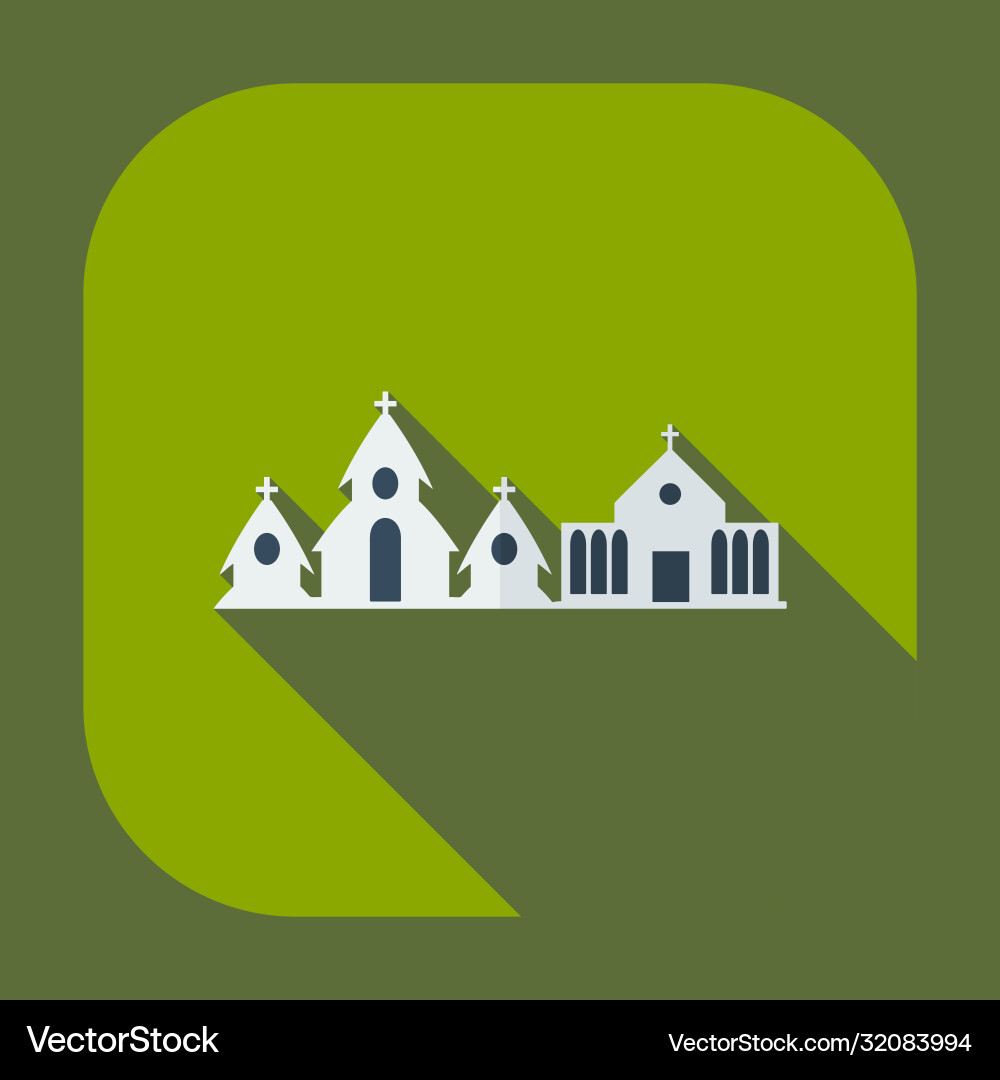 Flat modern design with shadow icons church Vector Image