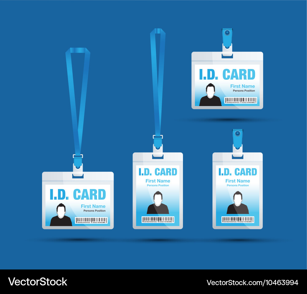 Id card man blue Royalty Free Vector Image - VectorStock