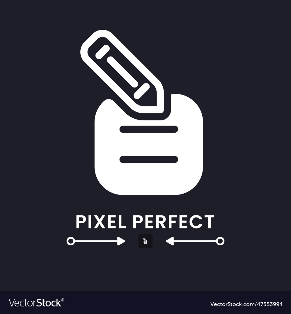 Note with pencil white solid desktop icon Vector Image