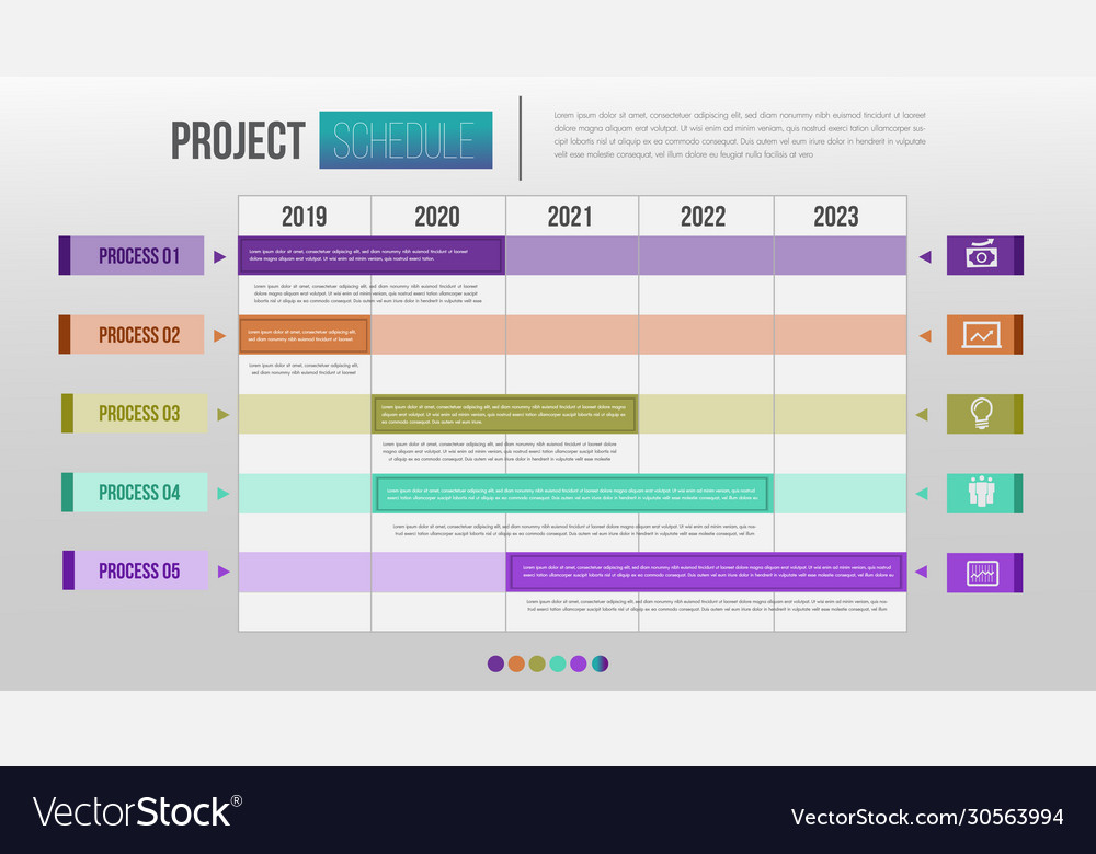 Project schedule chart daily and weekly timetable Vector Image