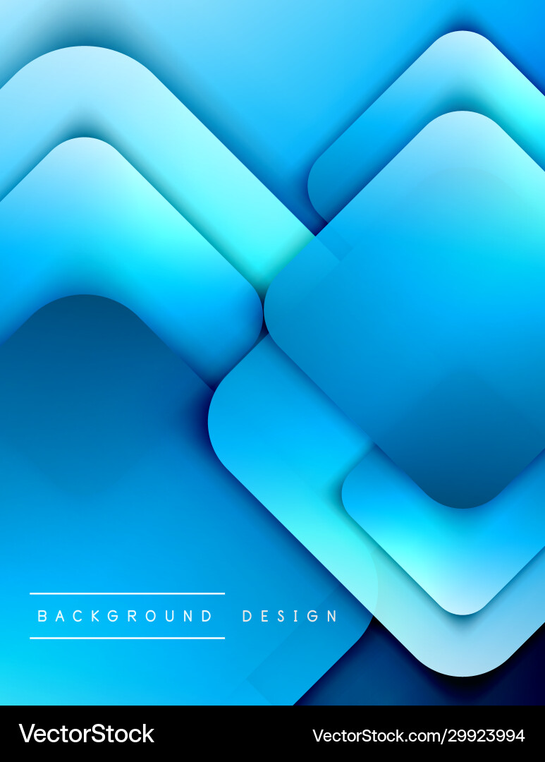 Rounded squares shapes composition geometric Vector Image