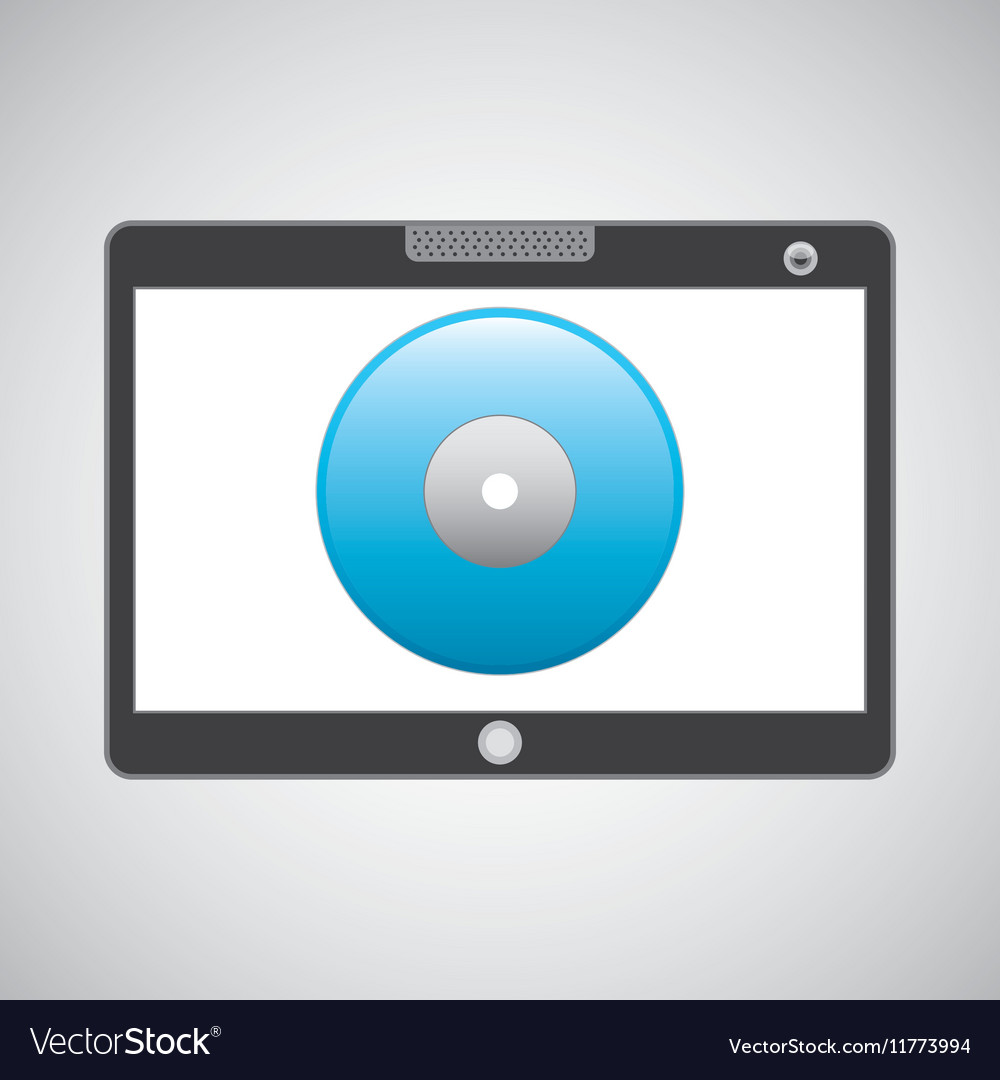 Tablet pc technology power button Royalty Free Vector Image