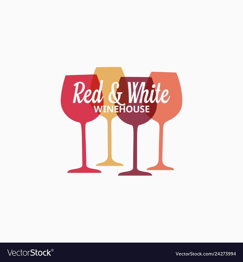 Wine Glass Logo Red And White Banner Royalty Free Vector