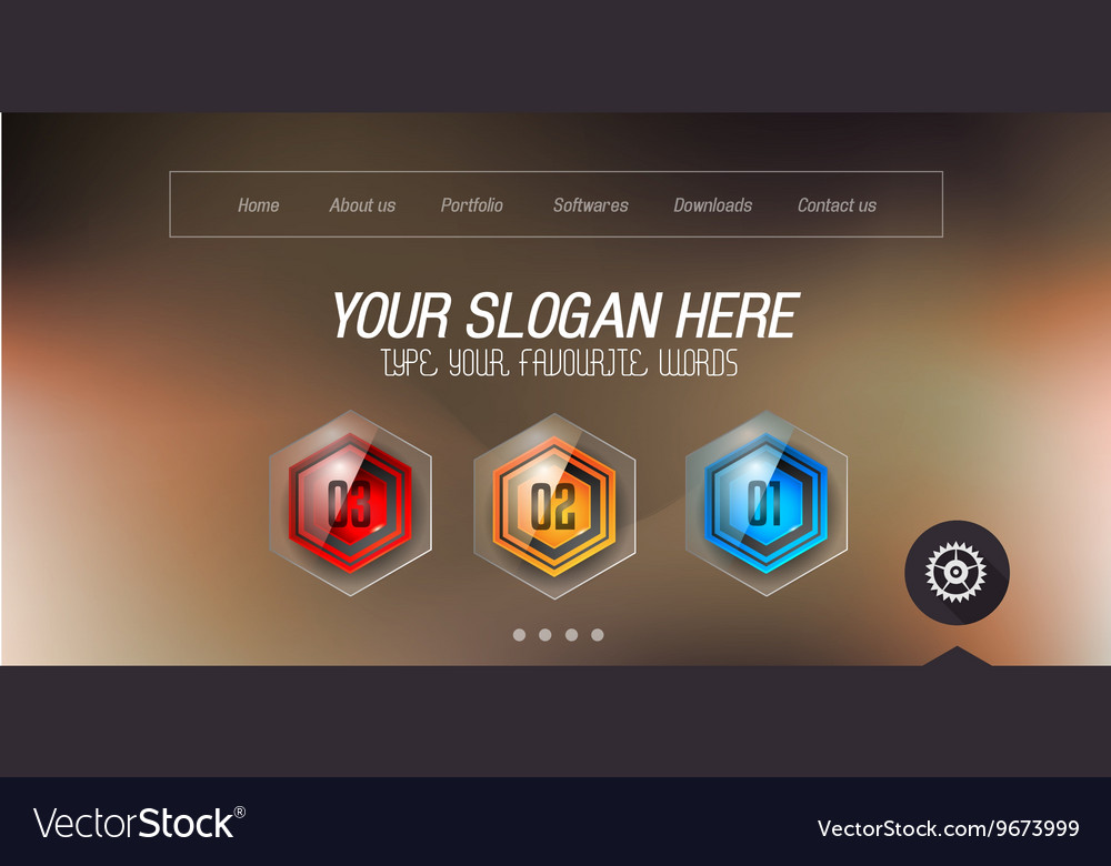 Minimal website home page design with slider Vector Image
