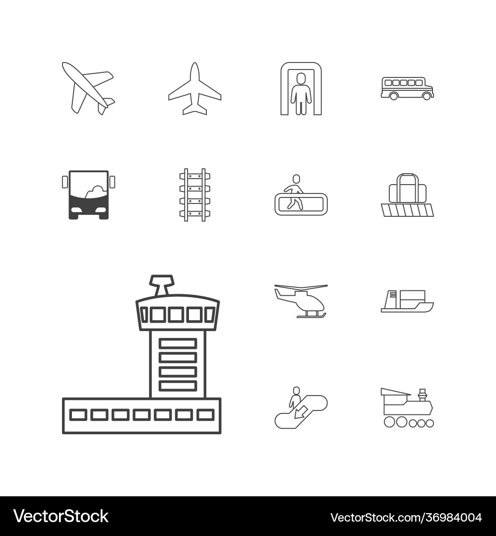 13 passenger icons Royalty Free Vector Image - VectorStock