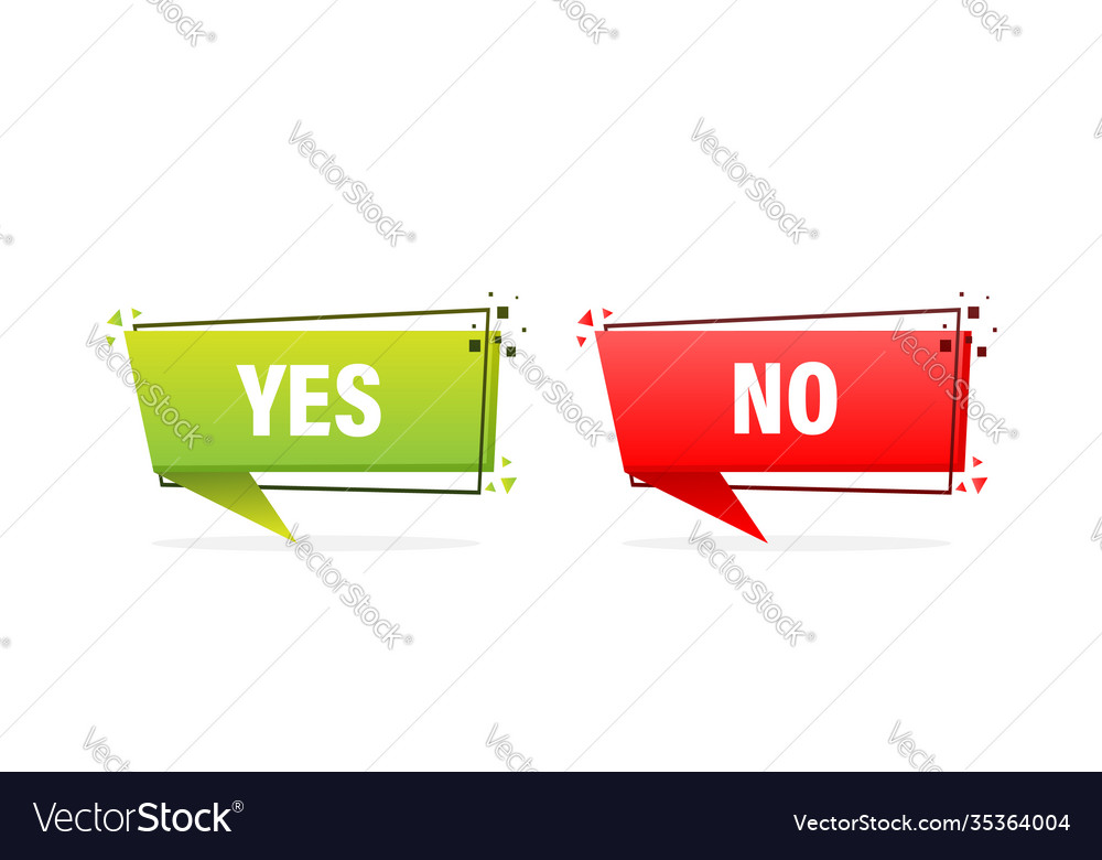 Check mark button with yes and no flat simple Vector Image
