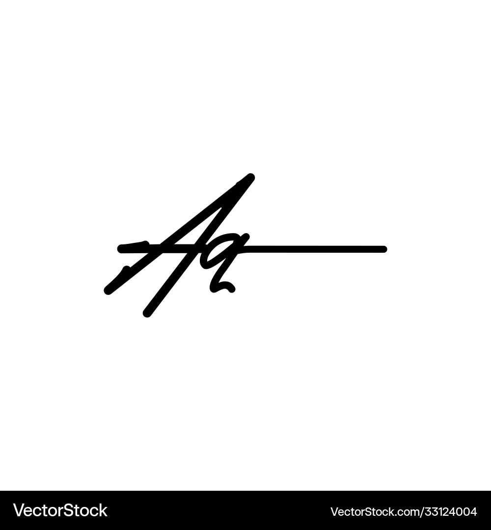 Letter aq signature logo template Royalty Free Vector Image