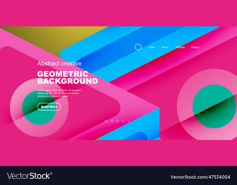 Minimal landing page geometric shapes business Vector Image